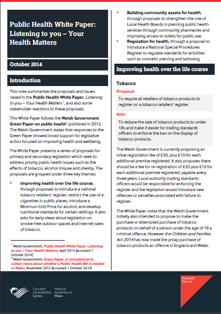 New Publication: Public Health White Paper: Listening to you – Your ...